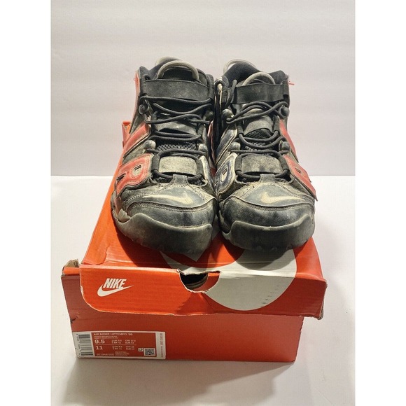 Nike | Shoes | Nike Air More Uptempo 96 Black University Red Alternate ...